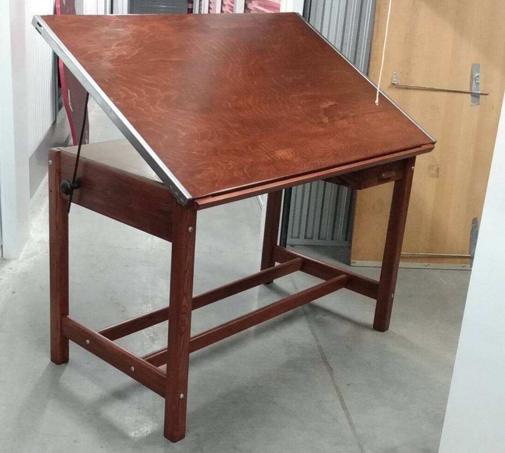 VINTAGE Hamilton Drafting Table Butcher Block Kitchen Island - 1940's
