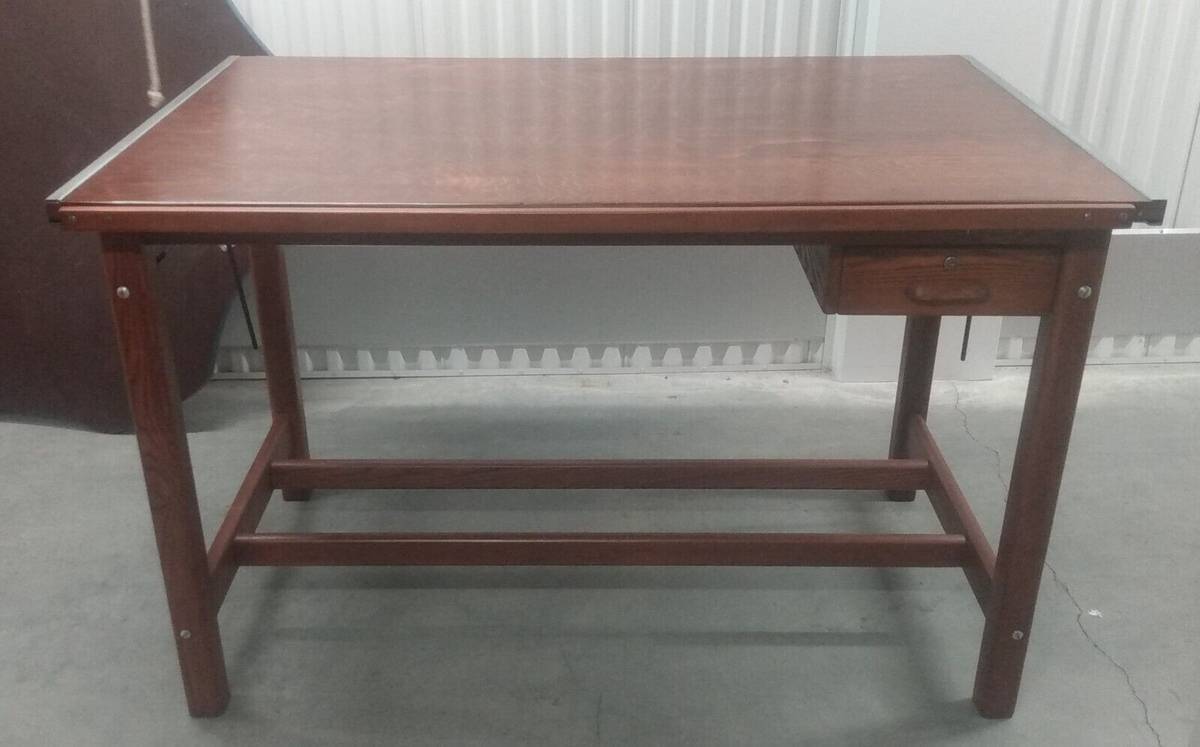 VINTAGE Hamilton Drafting Table Butcher Block Kitchen Island - 1940's