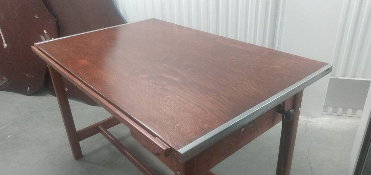 VINTAGE Hamilton Drafting Table Butcher Block Kitchen Island - 1940's